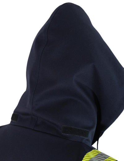 Antistatic, rain protective clothing against heat, flame, liquid ...